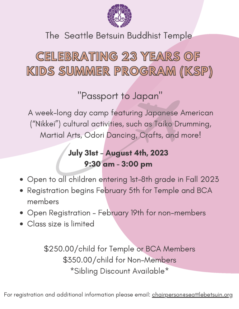 Kids Summer Program - Seattle Betsuin Buddhist Temple